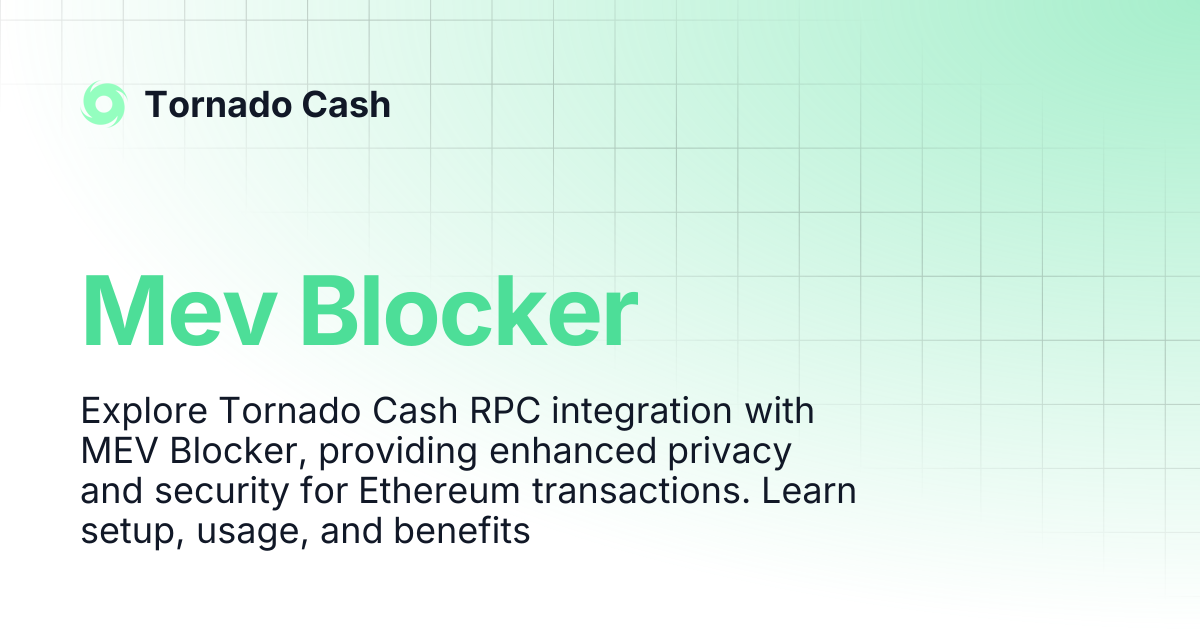Mev Blocker | Tornado Cash
